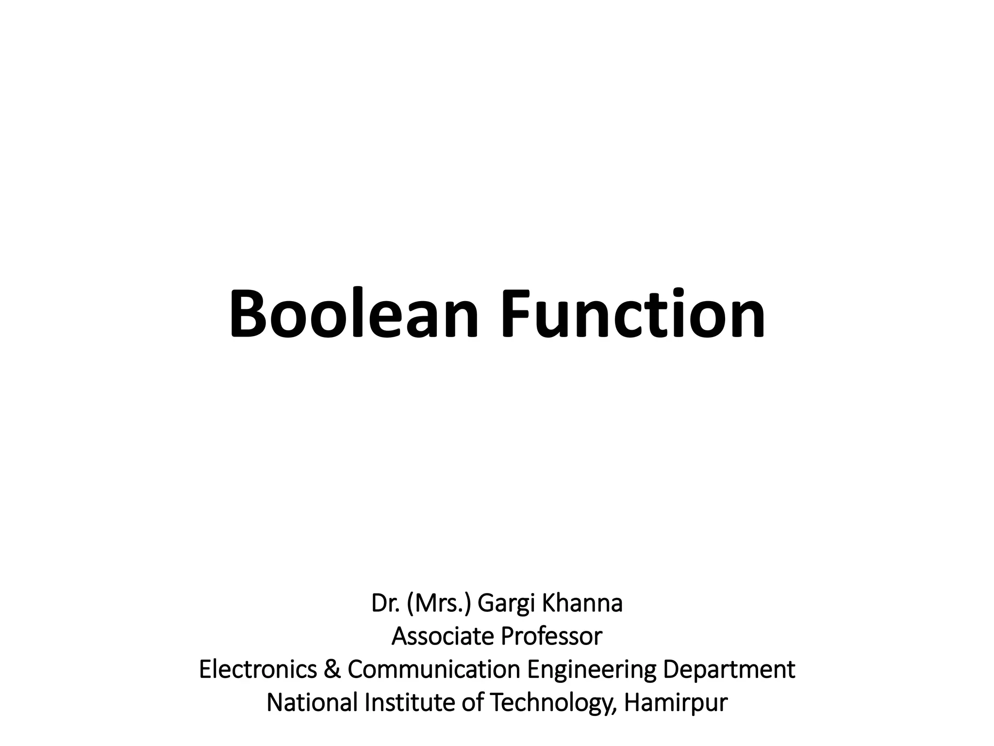 Boolean Function SOP & POS | PPTX