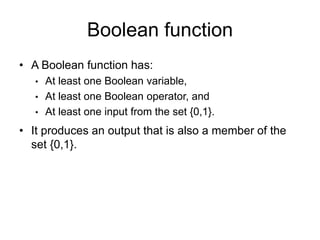 Boolean Function SOP & POS | PPTX