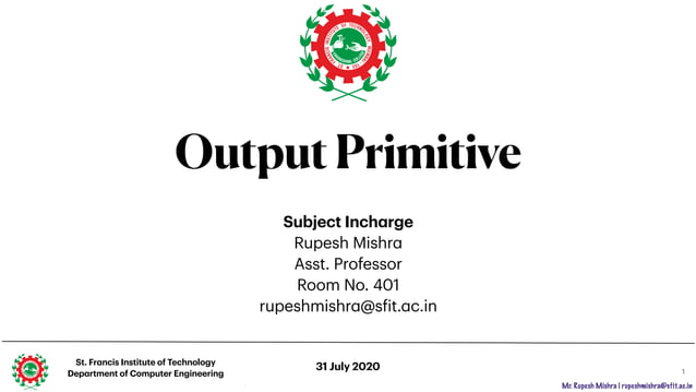 Computer Graphics - Output Primitive | PPT