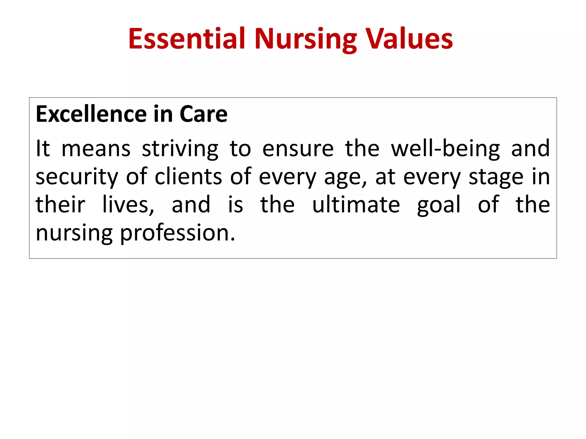 2. Essential values in nursing | PPTX