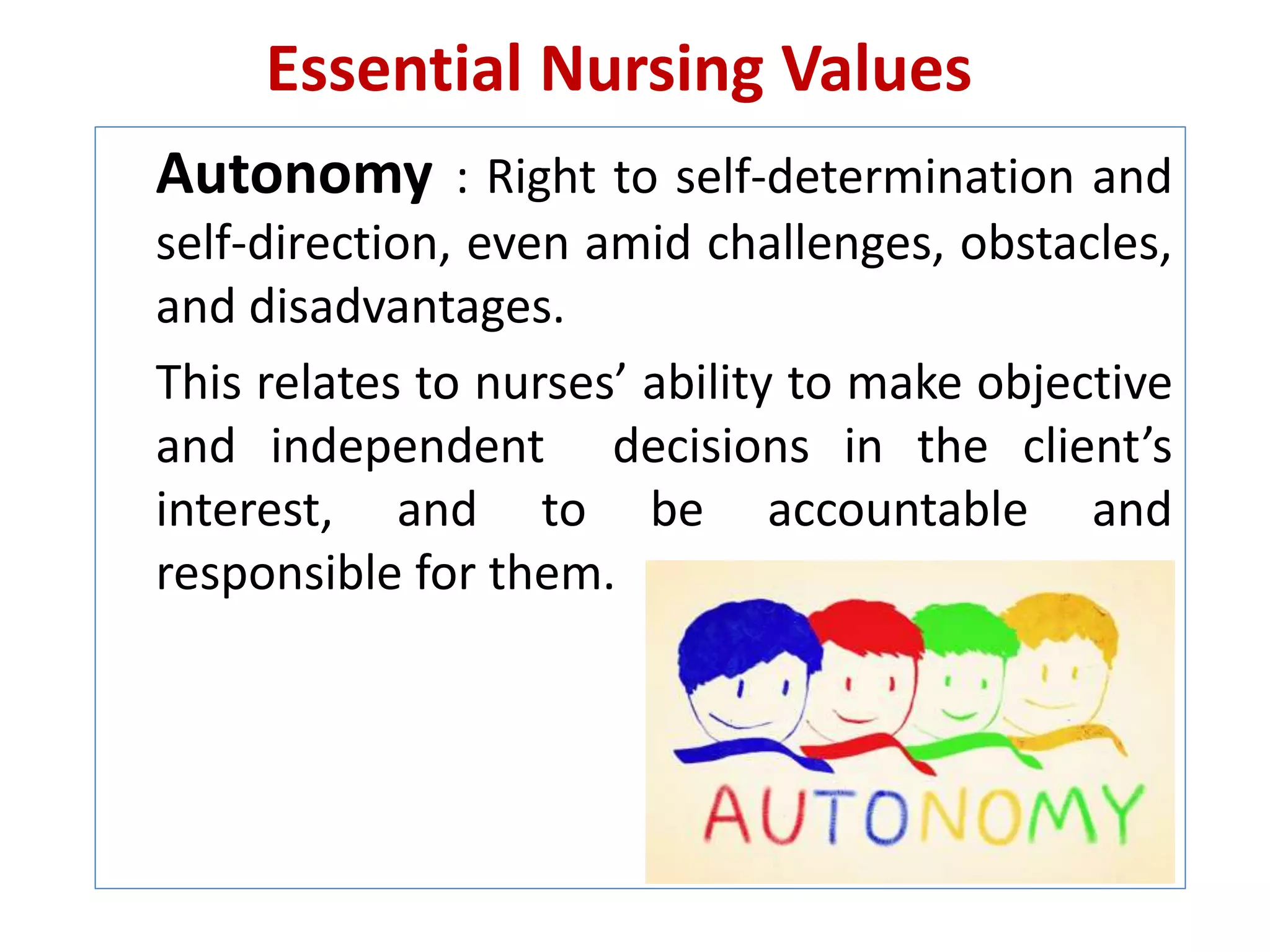 2. Essential values in nursing | PPTX