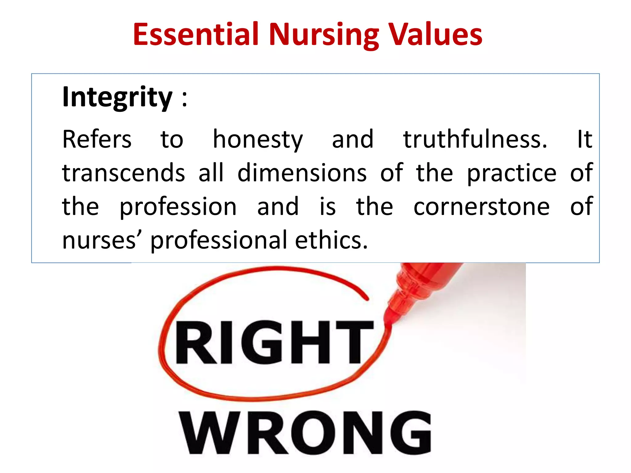 2. Essential values in nursing | PPTX