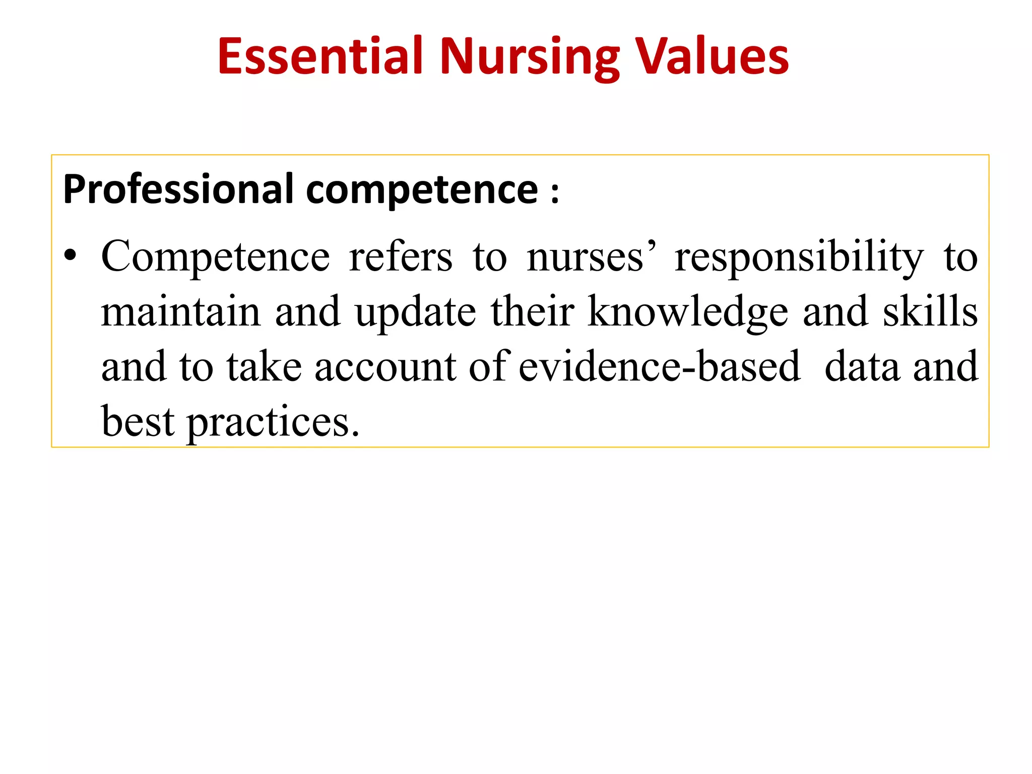 2. Essential values in nursing | PPTX