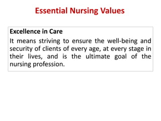 2. Essential values in nursing | PPTX