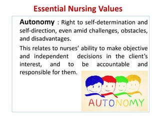 2. Essential values in nursing | PPTX