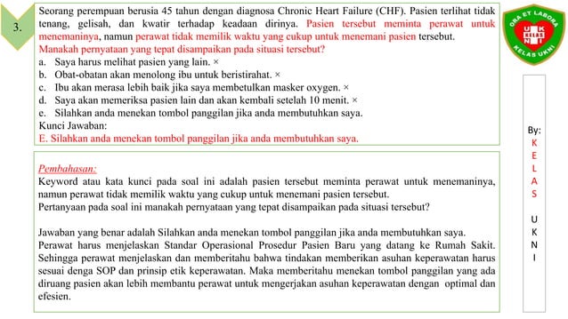 Pembahasan Soal UKOM KMB | PPTX