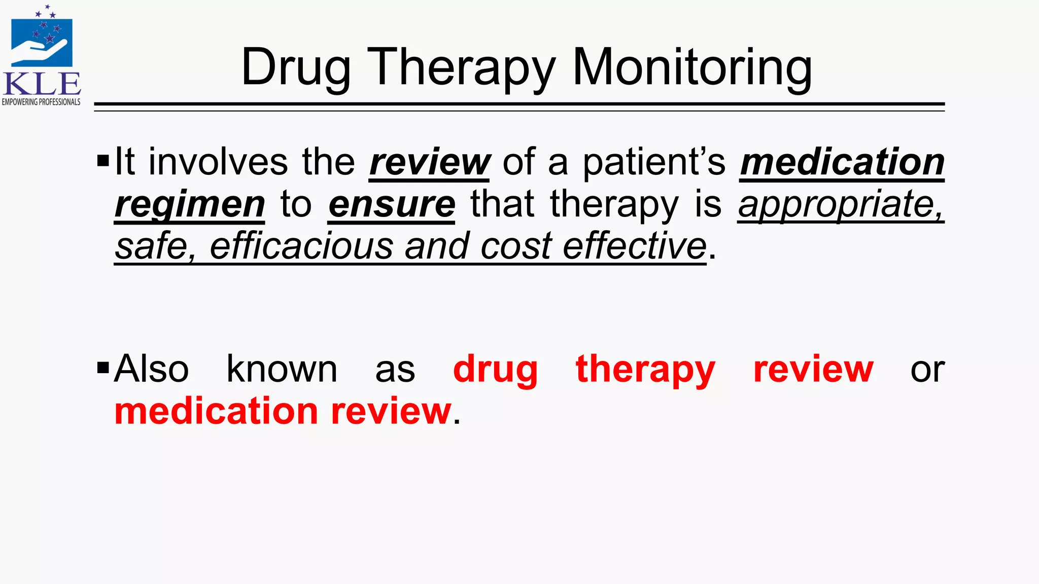 Drug Therapy Monitoring | PDF
