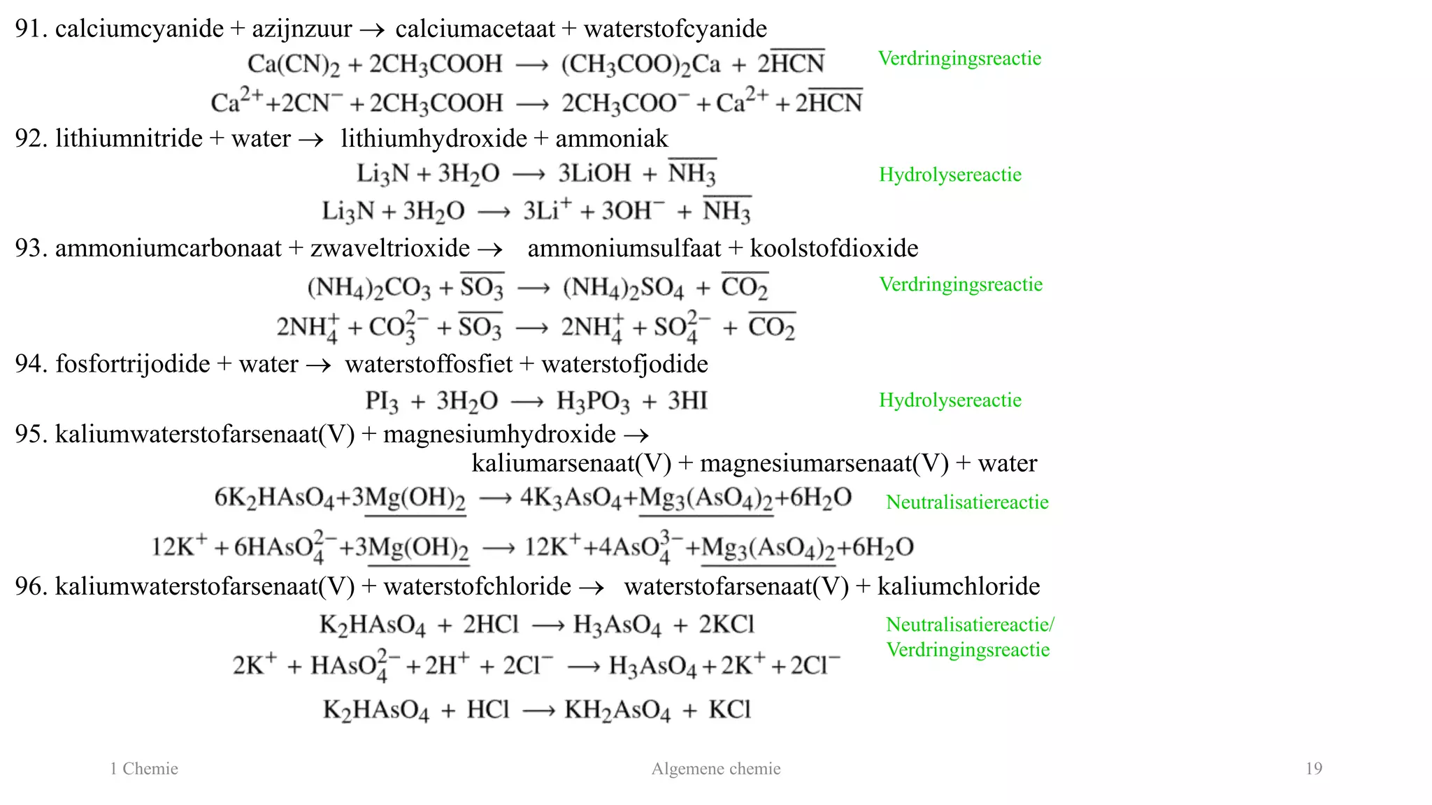 Chemische niet-redox reacties | PPTX