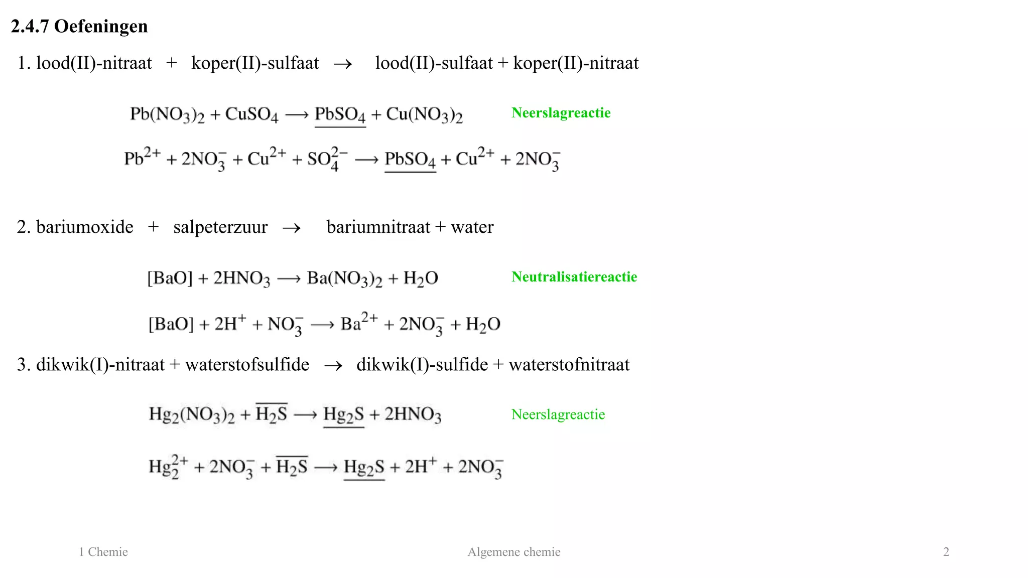 Chemische niet-redox reacties | PPTX