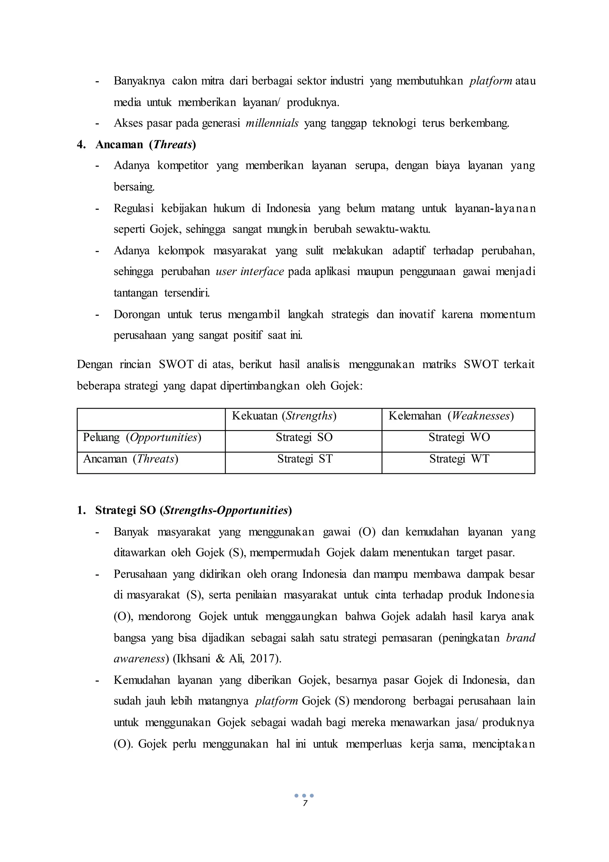 Analisis Swot Gojek | DOCX