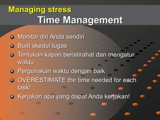 Stress Management _Materi Training "TIME & STRESS MANAGEMENT" | PPT