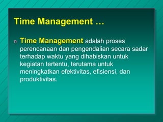 Diagnose Time Utility _Materi Training "TIME & STRESS MANAGEMENT" | PPT