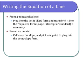 2.5 Equations of Lines | PPT