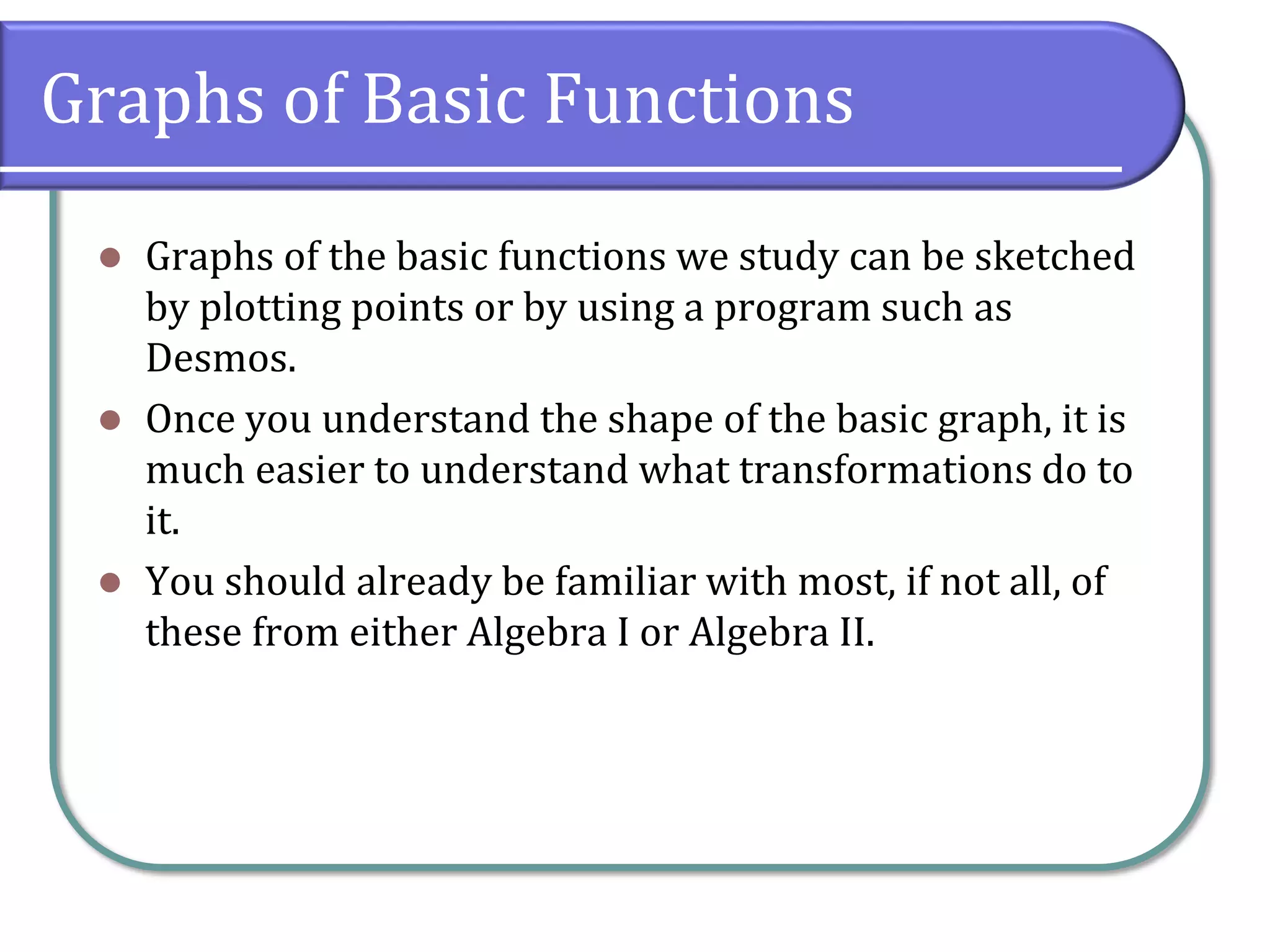 2.6 Graphs of Basic Functions | PDF
