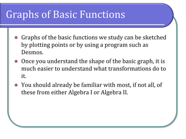 2.6 Graphs of Basic Functions | PDF | Physics | Science