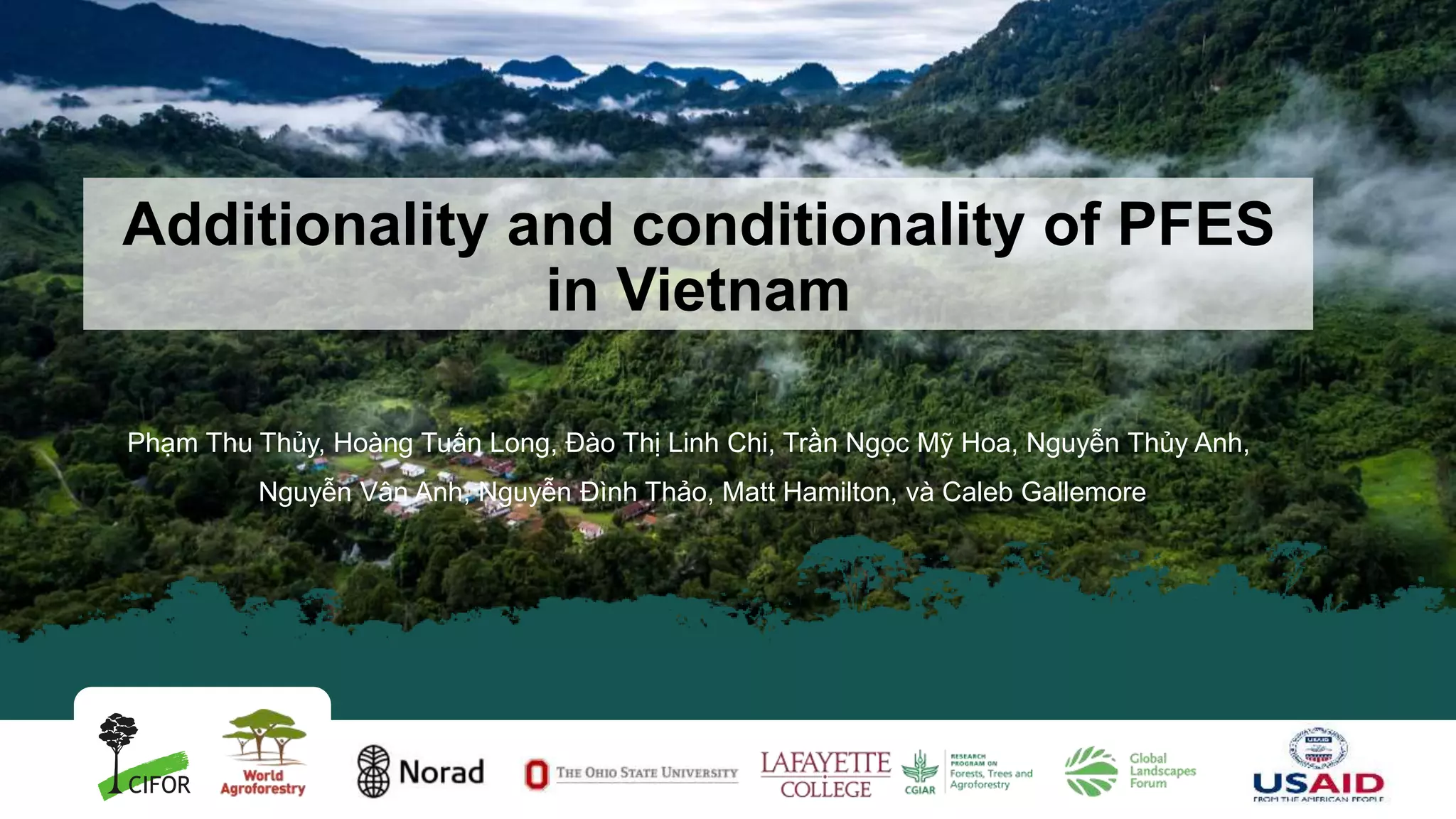 Additionality and Conditionality of PFES in Vietnam | PPT
