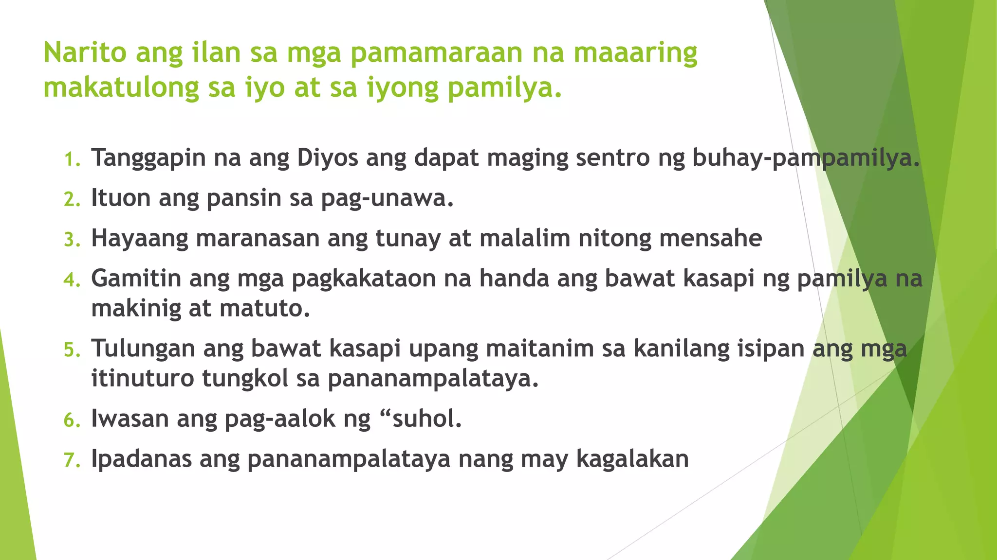 Pagsasabuhay ng Pananampalataya sa Pamilya | PPTX