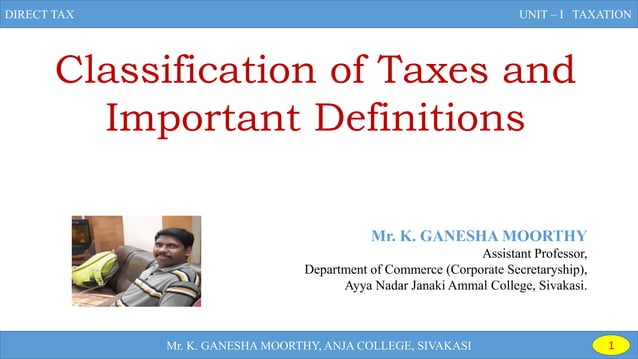 Classification of tax | PDF