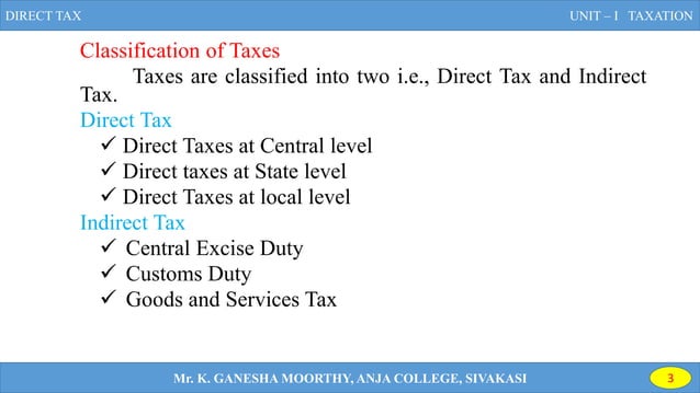 Classification of tax | PDF