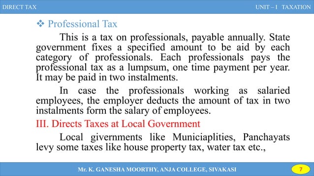 Classification of tax | PDF