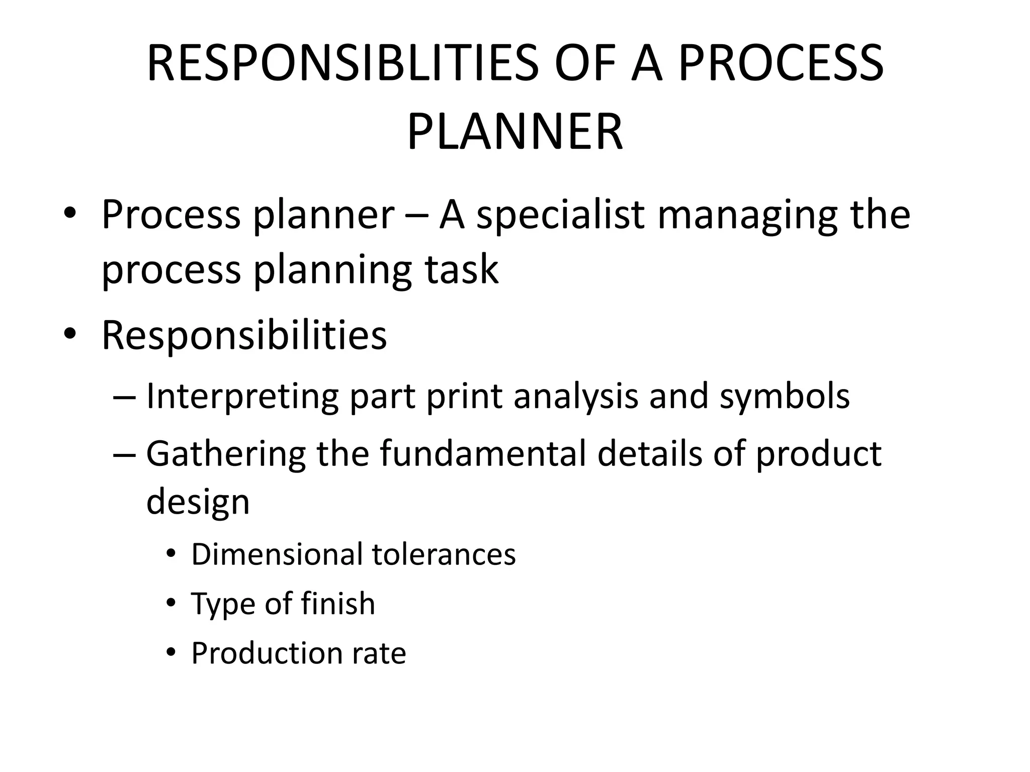 Process planning activities | PPT