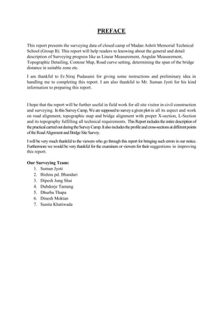 starting of Survey Camp report | PDF
