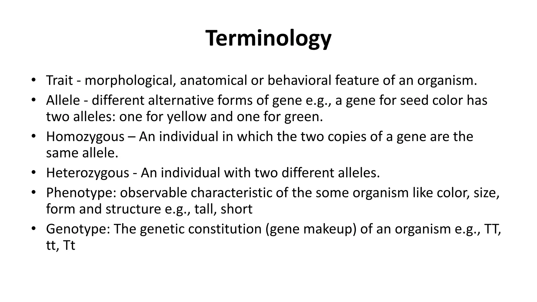 Mendelian Laws of Inheritance | PPT