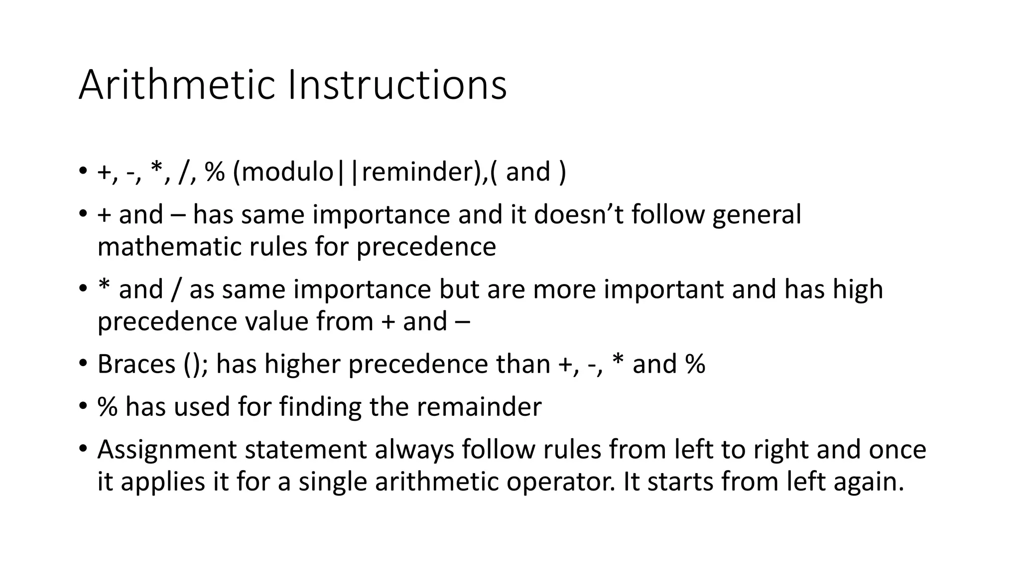 2.2 variable arithmetics and logics | PPT