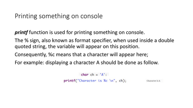 2.1 input and output in c | PPT