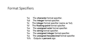 2.1 input and output in c | PPT