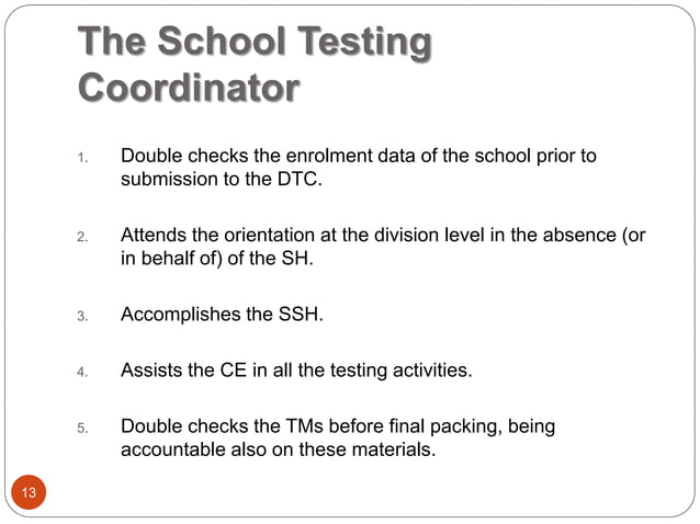 2013 ncae test admin guidelines-dr. fernandez | PPTX | Educational ...