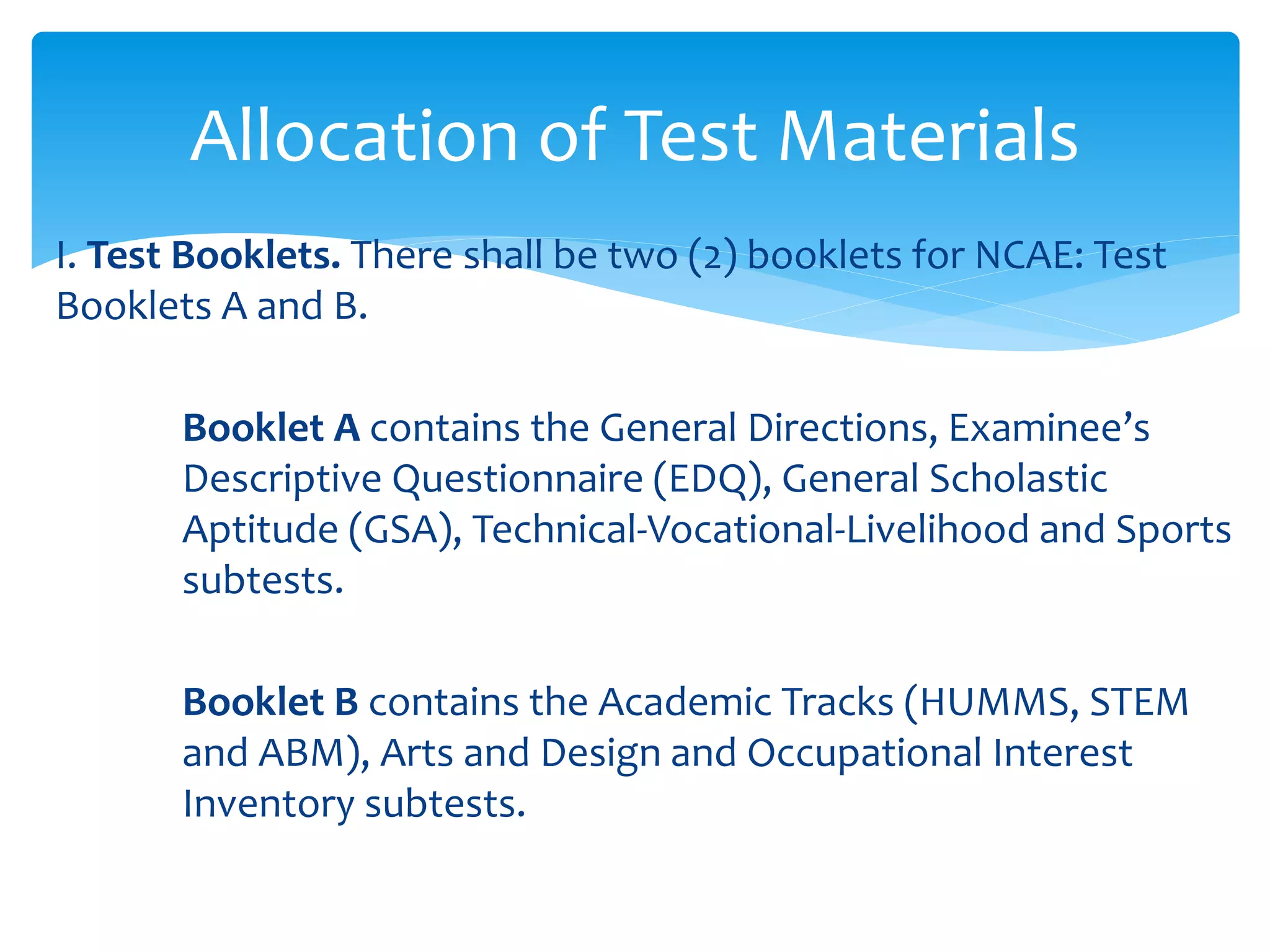 2 2016 ncae guidelines - national career assessment examination | PPTX
