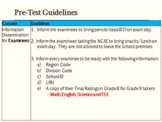2 2016 ncae guidelines - national career assessment examination | PPTX
