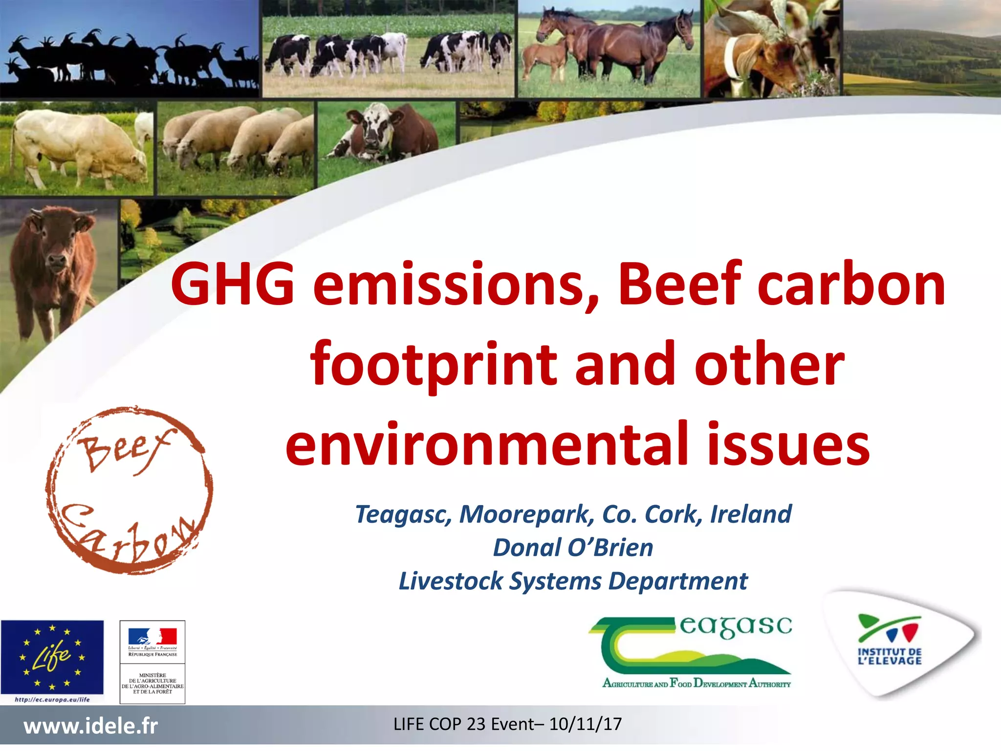 [COP23 LIFE BEEF CARBON EU Side Events] GHG emissions, beef carbon ...