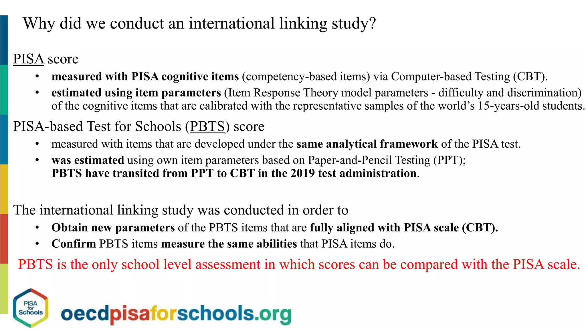 International Linking Study - Connecting the PISA-based Test for ...