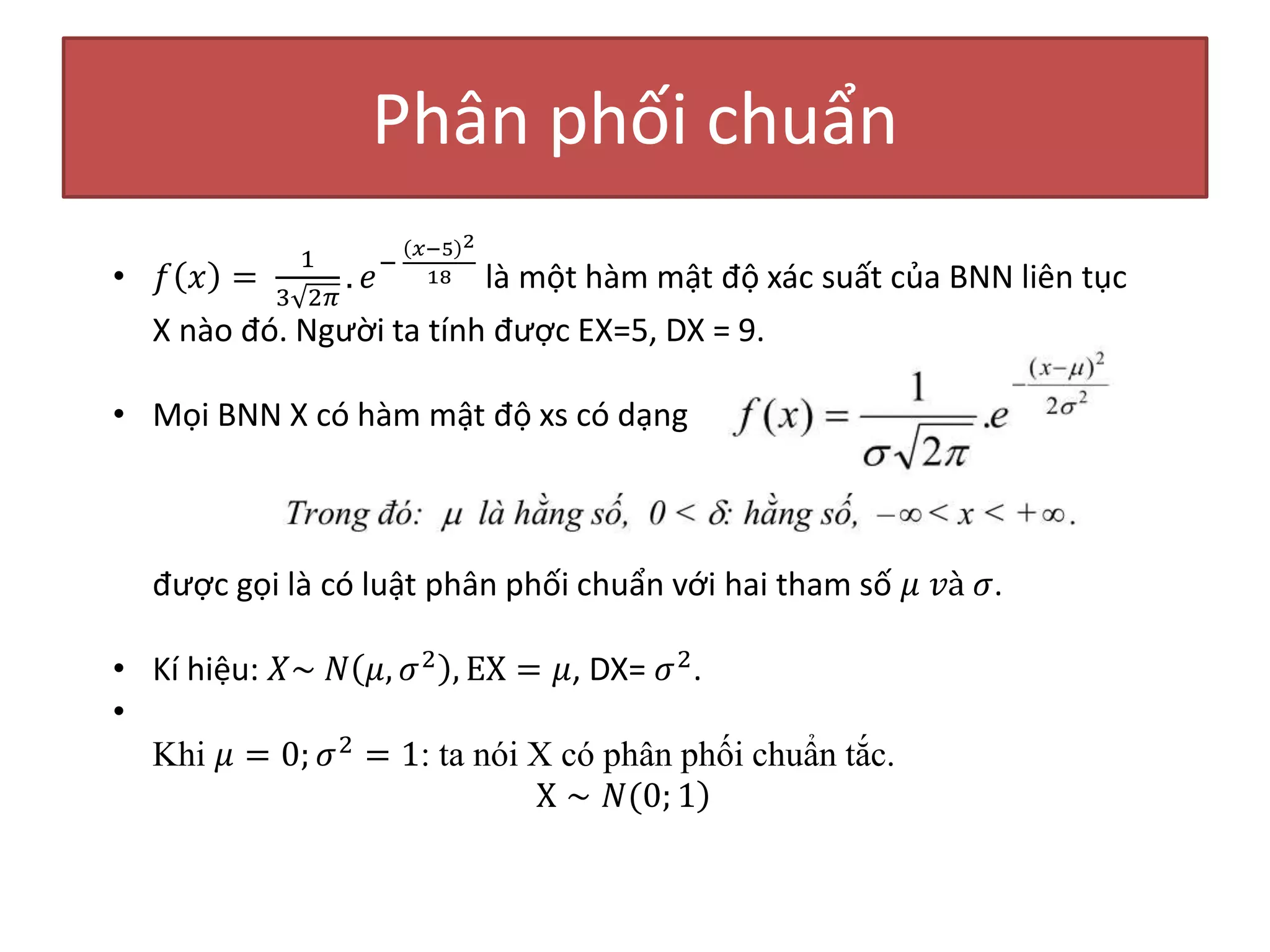 Biến ngẫu nhiên liên tục - Xác suất thống kê | PPTX