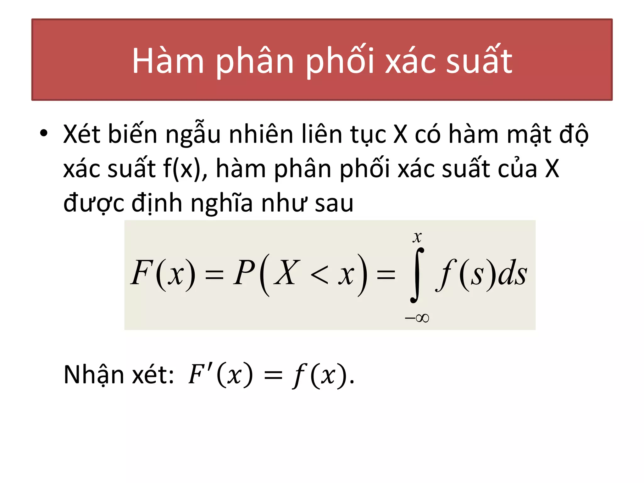 Biến ngẫu nhiên liên tục - Xác suất thống kê | PPTX