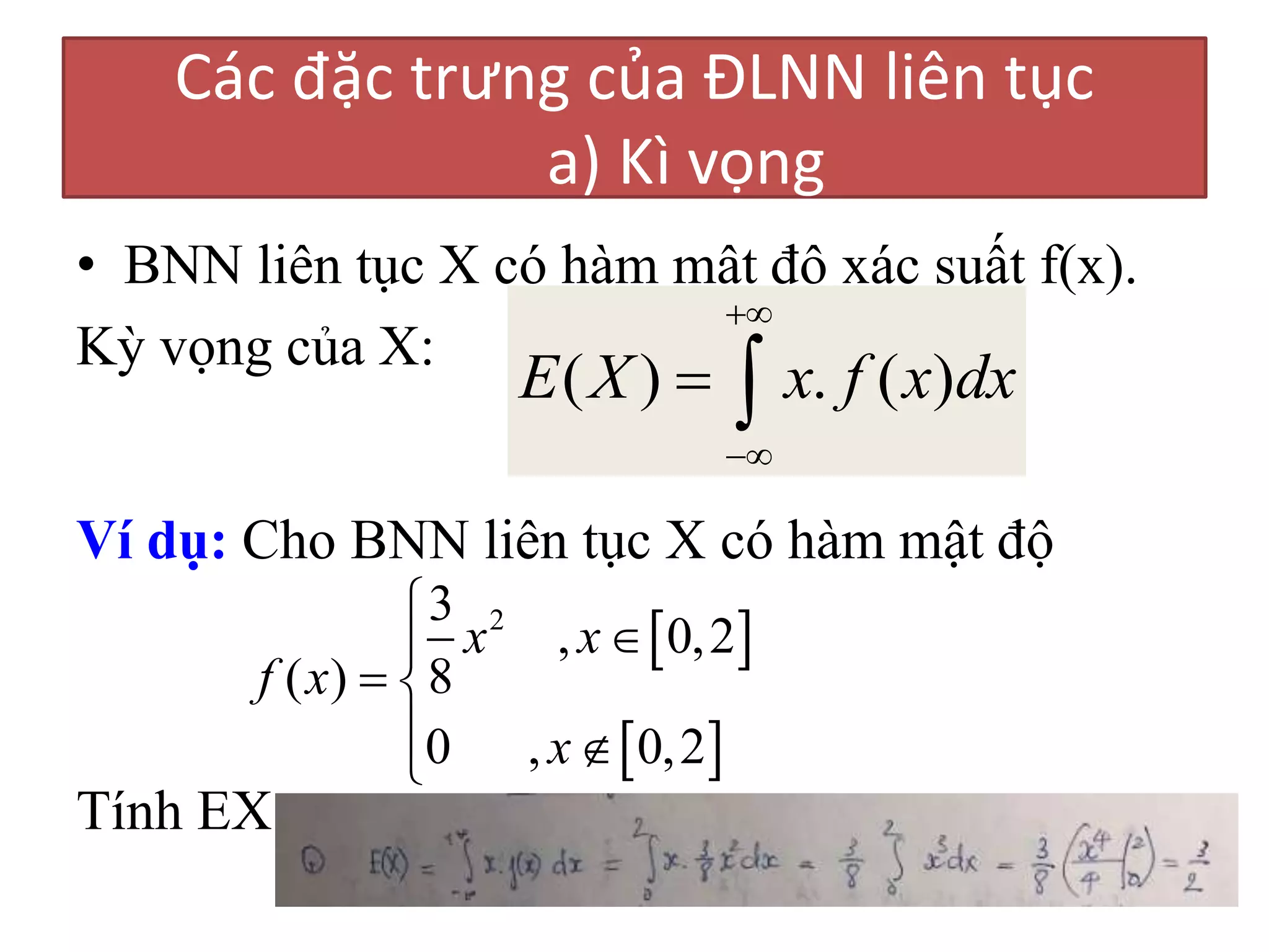 Biến ngẫu nhiên liên tục - Xác suất thống kê | PPTX