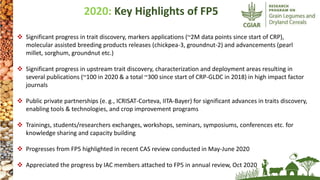 Research Program Genetic Gains (RPGG) - Review Meeting 2021: Genomics ...