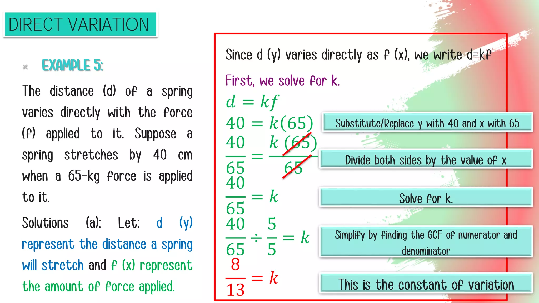 Direct Variation (Mathematics 9) | PDF