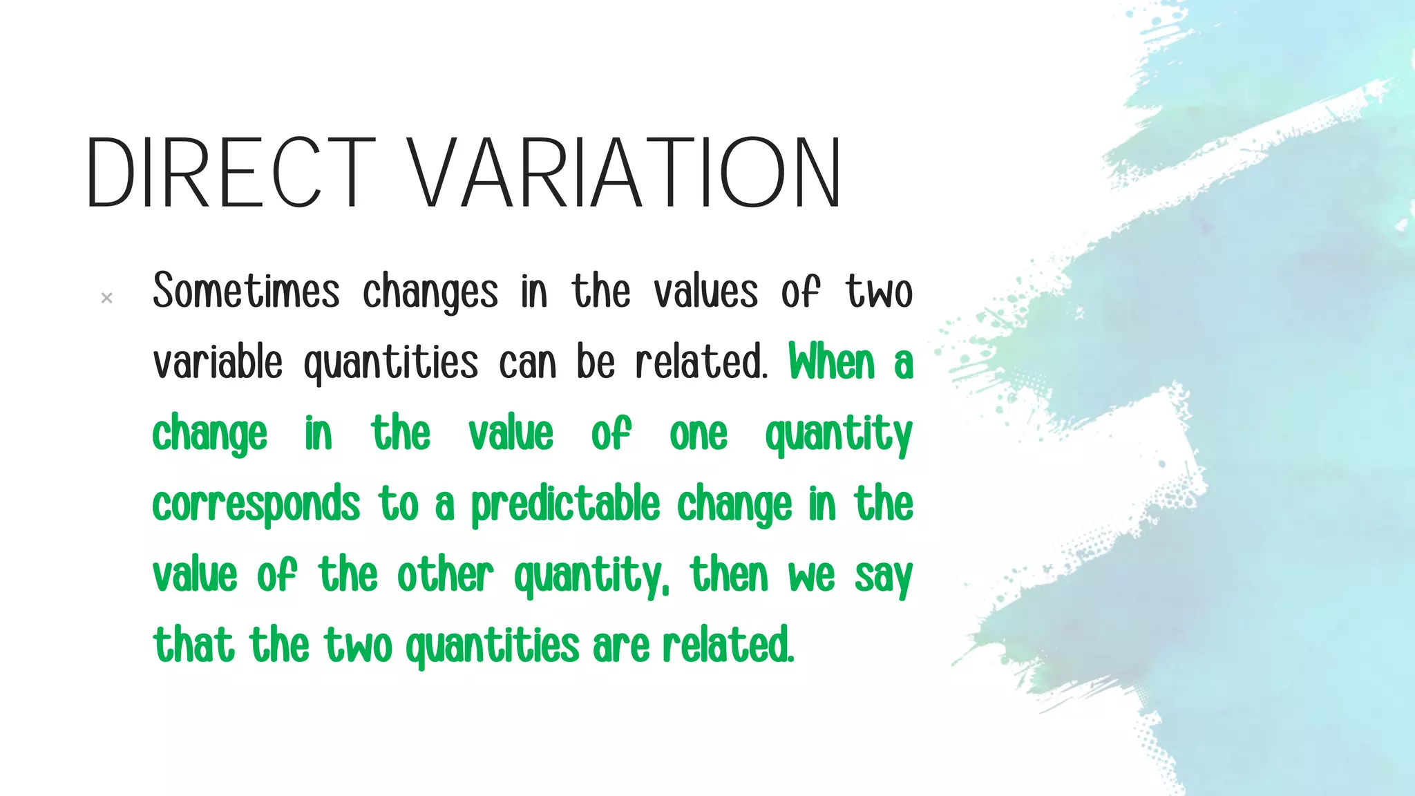 Direct Variation (Mathematics 9) | PDF