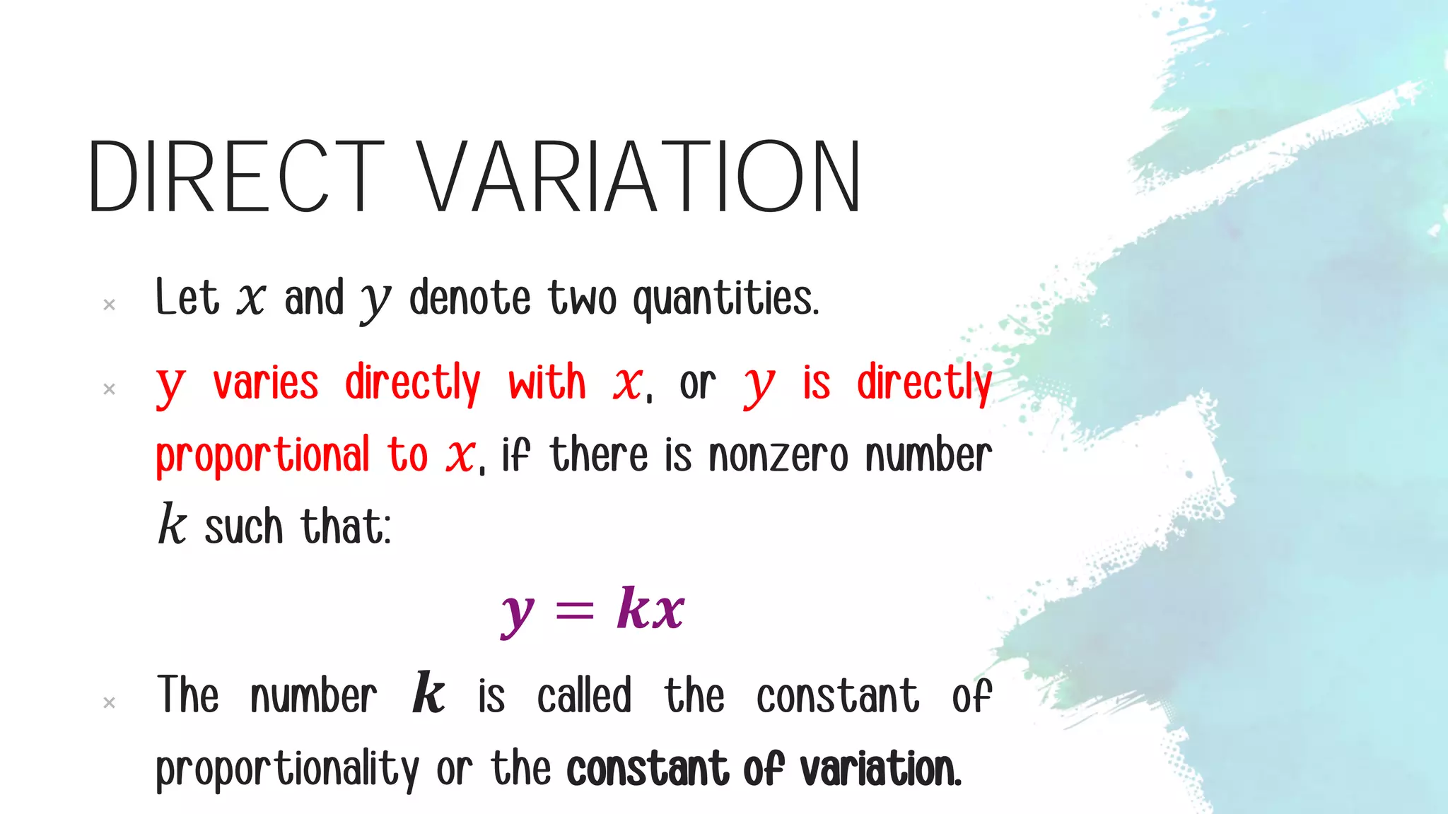 Direct Variation (Mathematics 9) | PDF