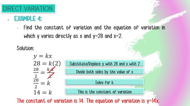 Direct Variation (Mathematics 9) | PDF