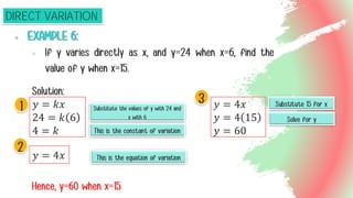 Direct Variation (Mathematics 9) | PDF