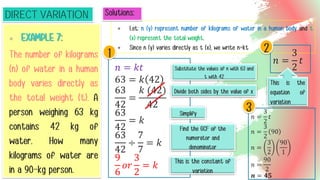 Direct Variation (Mathematics 9) | PDF