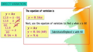 Direct Variation (Mathematics 9) | PDF
