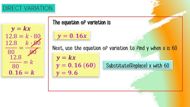 Direct Variation (Mathematics 9) | PDF