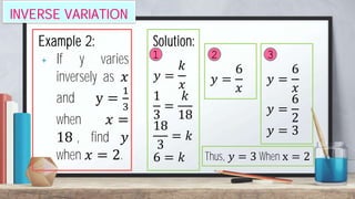 Inverse Variation (Mathematics 9) | PDF
