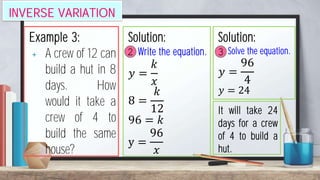 Inverse Variation (Mathematics 9) | PDF