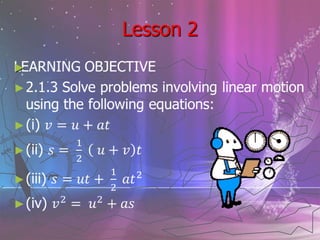 PHYSICS KSSM FORM 4 (2.1 Linear Motions) | PPT